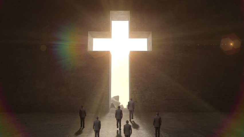 light cross christ ray beams background Stock Footage Video (100% ...