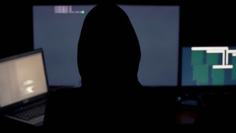 Hacker Hood Cracking Code Using Computers Stock Footage Video (100% ...