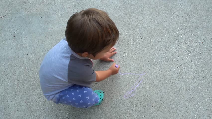4k top view on child scrawling Stock Footage Video (100% Royalty-free ...