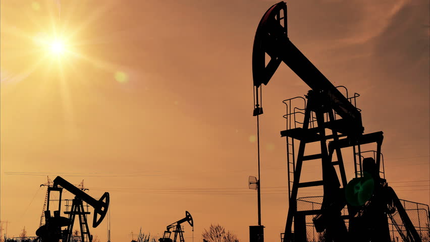 fracking oil well silhouettes field Stock Footage Video (100% Royalty ...