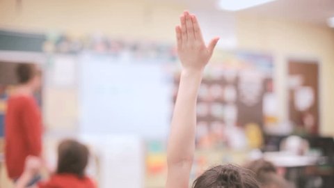 Student Raising Hand Elementary School Classroom Stock Footage Video ...