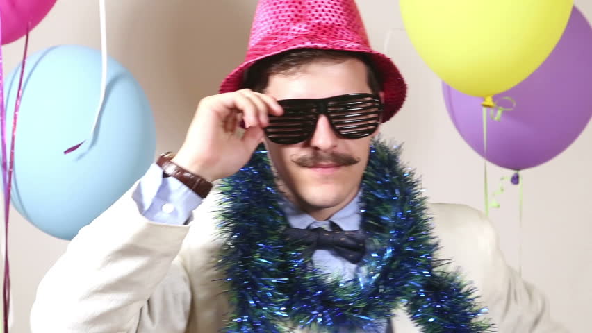 happy man pink hat having fun Stock Footage Video (100% Royalty-free ...