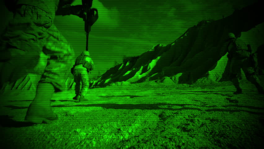 looking through night vision glasses how Stock Footage Video (100% ...