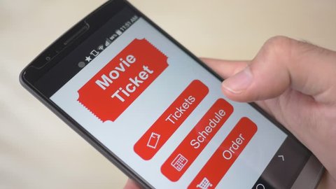 Movie Theatre Ticket Showing On Smartphone Stock Footage Video (100% ...