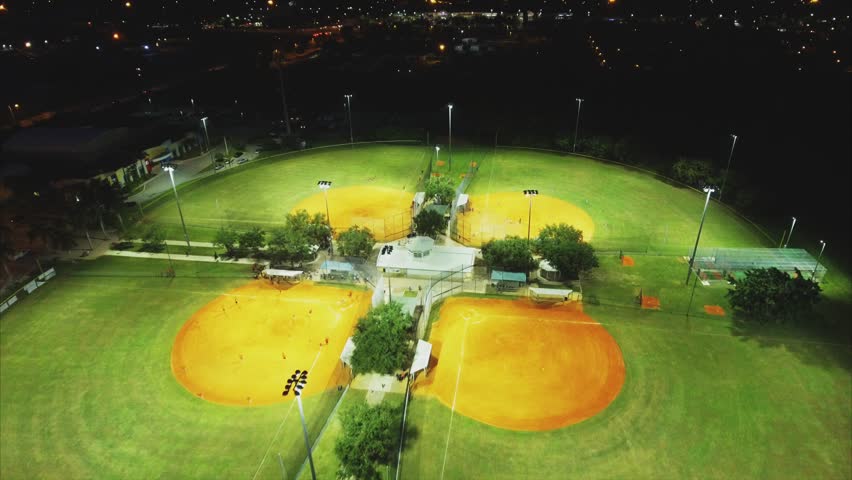 Aerial Shot of Baseball Fields Stock Footage Video (100% Royalty-free ...