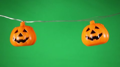 Green Screen Halloween Decoration Pumpkin Stock Footage Video (100% ...