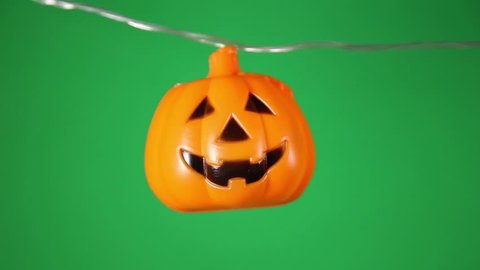 Green Screen Halloween Decoration Pumpkin Stock Footage Video (100% ...