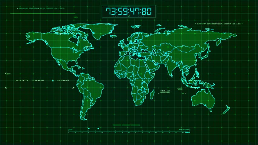 sci fi world map design futuristic Stock Footage Video (100% Royalty ...