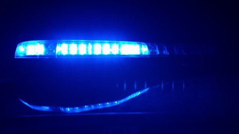 Blue Flashing Police Car Lights Night Stock Footage Video (100% Royalty ...