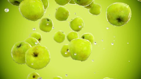 Fresh Apples Falling Food Concept Slow Stock Footage Video (100% ...