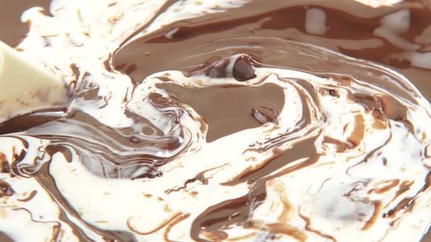 Mixing Melted White Dark Chocolate Stock Footage Video (100% Royalty ...
