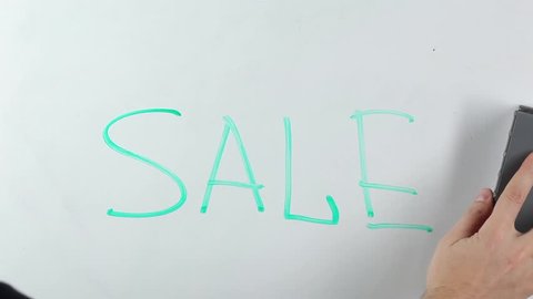 Man Erasing Word Sal Eon Chalkboard Stock Footage Video (100% Royalty ...