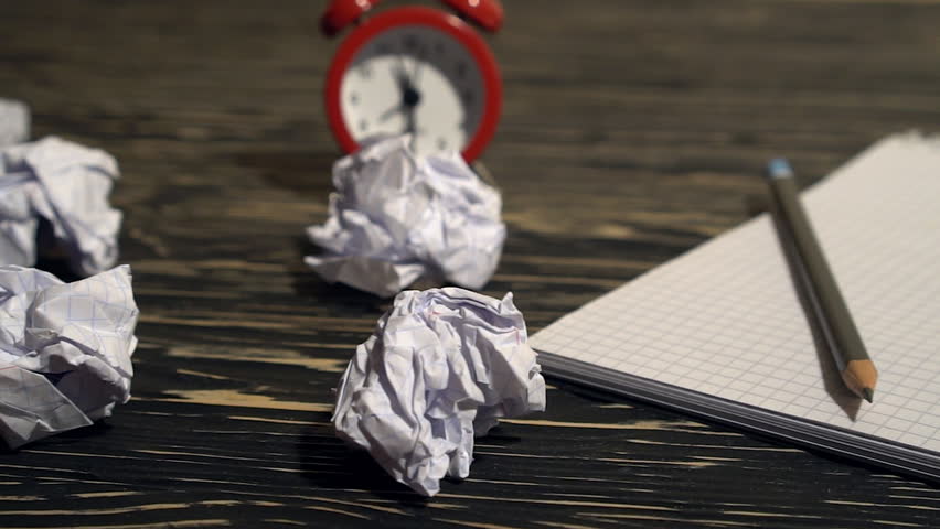 person throwing crumpled paper on desk Stock Footage Video (100% ...