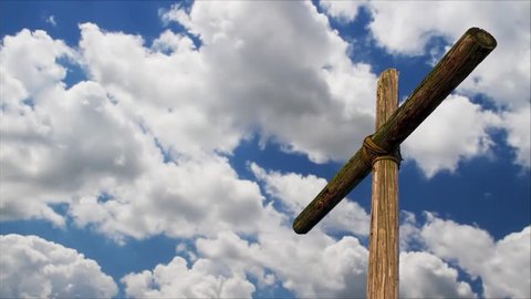 Looping Time Lapse Motion Clouds Cross Stock Footage Video (100% ...