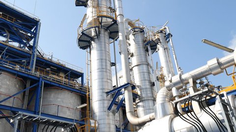 Chemical Refinery Plant Stock Footage Video (100% Royalty-free ...