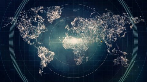 Digital Grid Over Surface Night Planet Stock Footage Video (100% ...