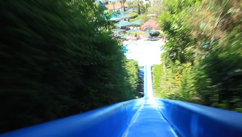 Going Down Slide Waterpark Stock Footage Video (100% Royalty-free ...