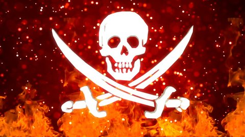 Skull On Fire Flames Vector Illustration Stock Vector (Royalty Free ...