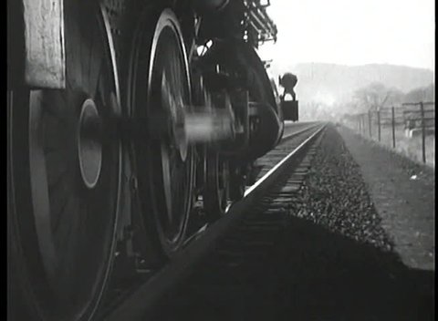 Closeup Steam Train Moving Forward Stock Footage Video (100% Royalty ...