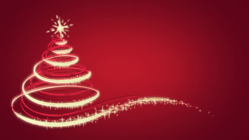 Animated Christmas Tree On Red Stock Footage Video (100% Royalty-free ...