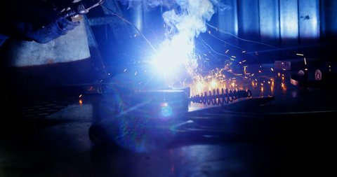 Welder Welding Metal Workshop 4k Stock Footage Video (100% Royalty-free ...