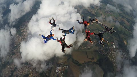 Skydiving Team Work Stock Photo (Edit Now) 761034820