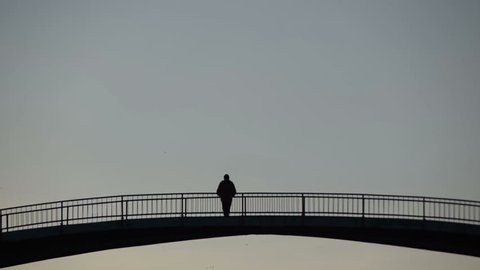 Man Standing On Bridge Stock Footage Video (100% Royalty-free) 21136537 ...