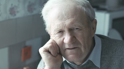 Portrait Old Man Looking Camera 4k Stock Footage Video (100% Royalty ...
