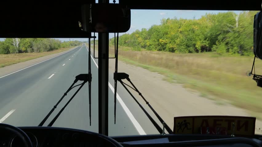 View of Road Through Windshield Stock Footage Video (100% Royalty-free ...