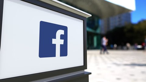 Street Signage Board Facebook Logo Blurred Stock Footage Video (100% ...