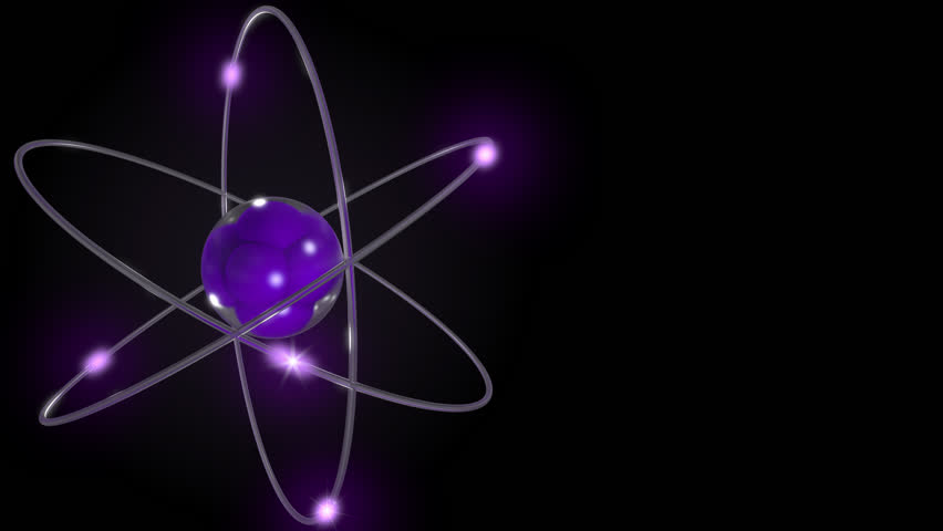 purple stylized atom electron orbits Stock Footage Video (100% Royalty ...