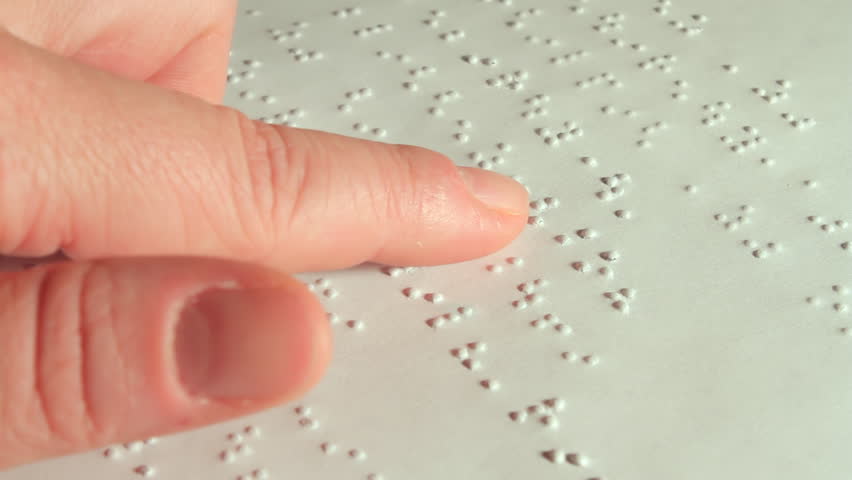 female hand reading braille dot language Stock Footage Video (100% ...