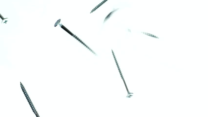 Screws Falling Onto Glass Surface Stock Footage Video (100% Royalty ...