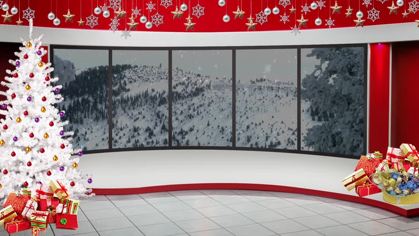 Christmas Tv Studio Set - Stock Footage Video (100% Royalty-free ...