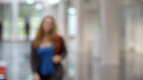 Female University Student Walking Into Focus Stock Footage Video (100% ...