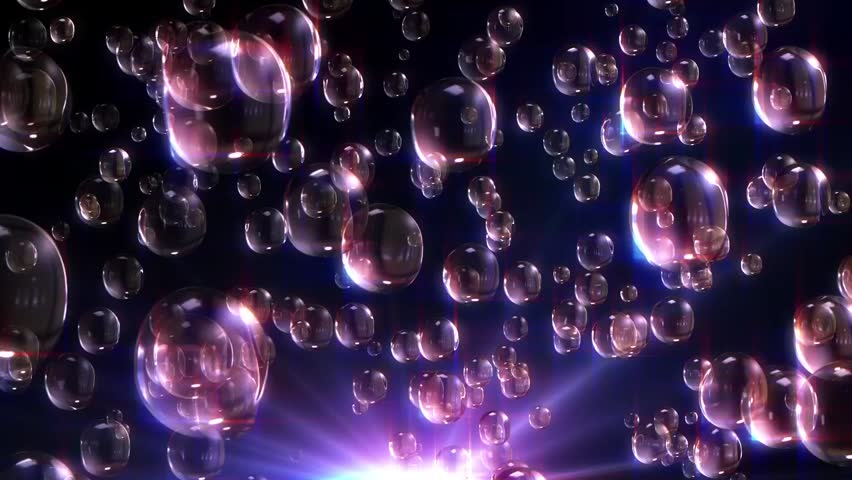 animation loop bubble rising into sky Stock Footage Video (100% Royalty ...