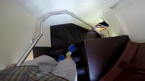 Descend Stairs First Person Stock Footage Video (100% Royalty-free ...