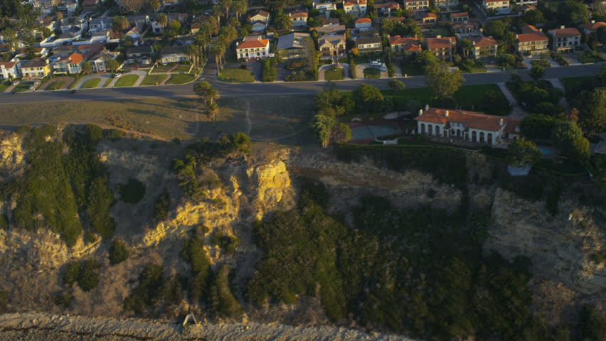 aerial view cliff top luxury real Stock Footage Video (100% Royalty ...