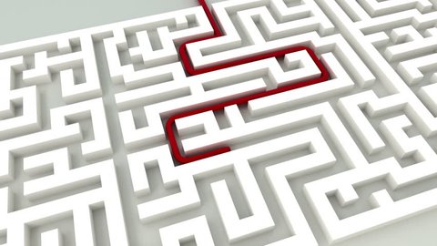 Red Ball White Maze Concept Solving Stock Footage Video (100% Royalty ...