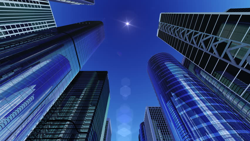 looking high-rise buildings skyscrapers architectures smart Stock ...