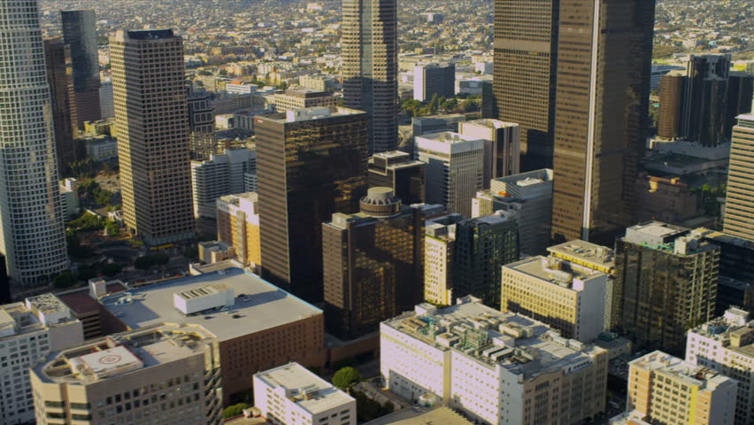 view downtown la helicopter Stock Footage Video (100% Royalty-free ...