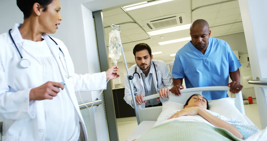 doctors rushing patient icu hospital 4k Stock Footage Video (100% ...