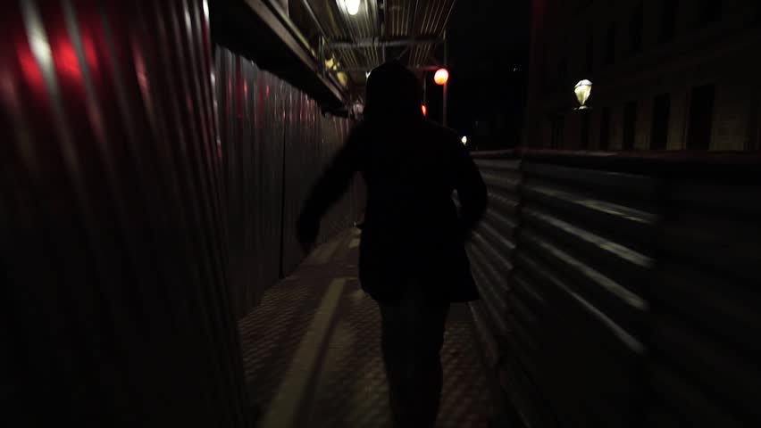 hooded man runs away someone on Stock Footage Video (100% Royalty-free ...