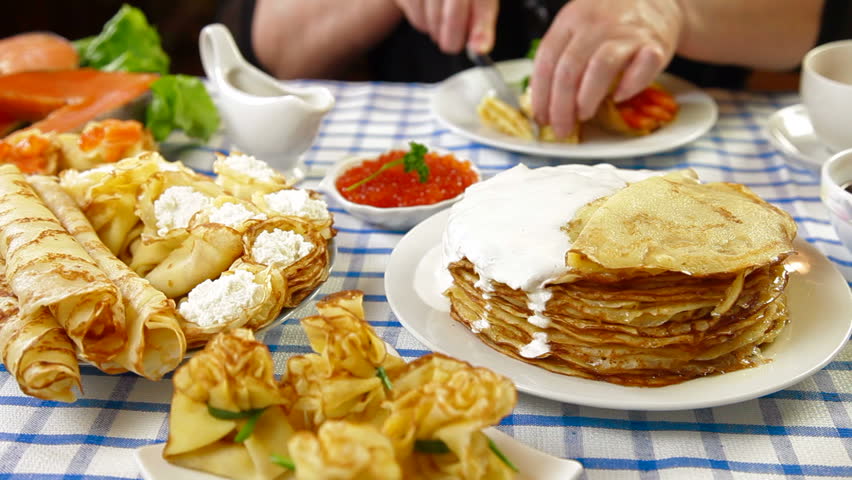Woman Eating Pancakes at the Stock Footage Video (100% Royalty-free ...