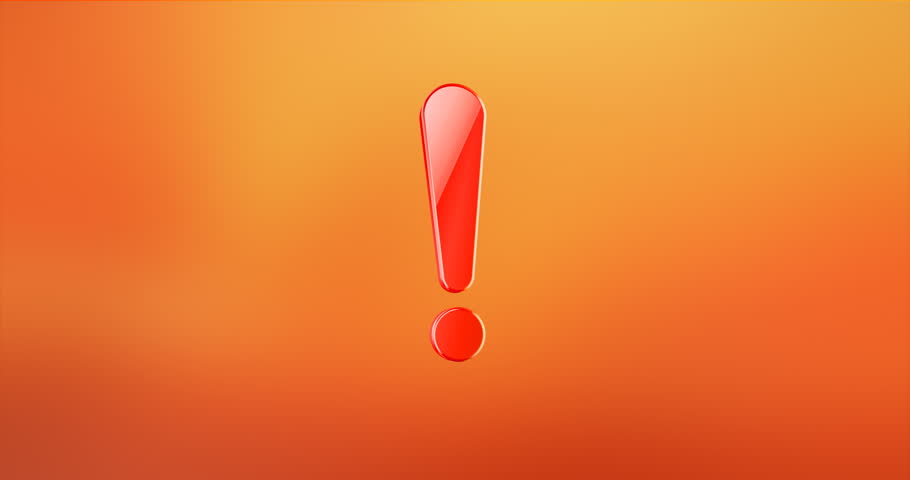 Animated Exclamation Mark Red 3d Stock Footage Video (100% Royalty-free ...