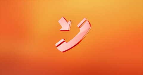Animated Phone Call Red 3d Icon Stock Footage Video (100% Royalty-free ...