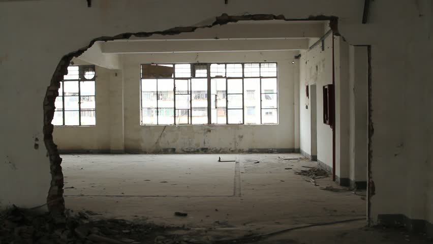 giant hole wall abandoned factory building Stock Footage Video (100% ...