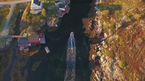 Top View Small Houses Rocks Boat Stock Footage Video (100% Royalty-free ...