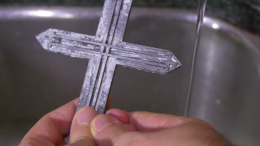 holy water concept cross stream Stock Footage Video (100% Royalty-free ...