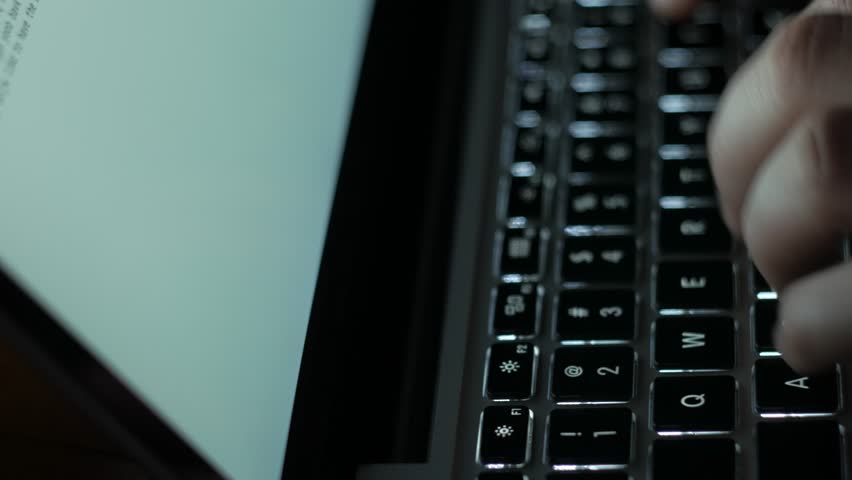 typing on illuminated backlit keyboard night Stock Footage Video (100% ...